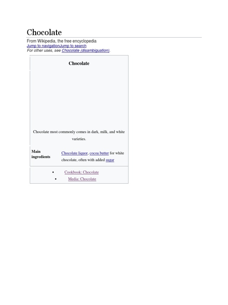 Top 3 Types of Chocolate | PDF | Cocoa Bean | Chocolate