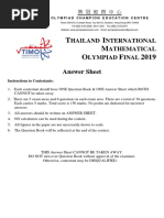 4. TIMO - Final - Mẫu phiếu trả lời (Answer sheet) | PDF | Mathematics