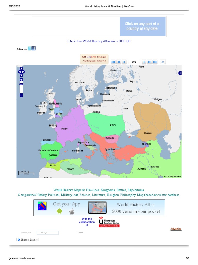 An Interactive World History Atlas Providing Maps and Timelines from ...