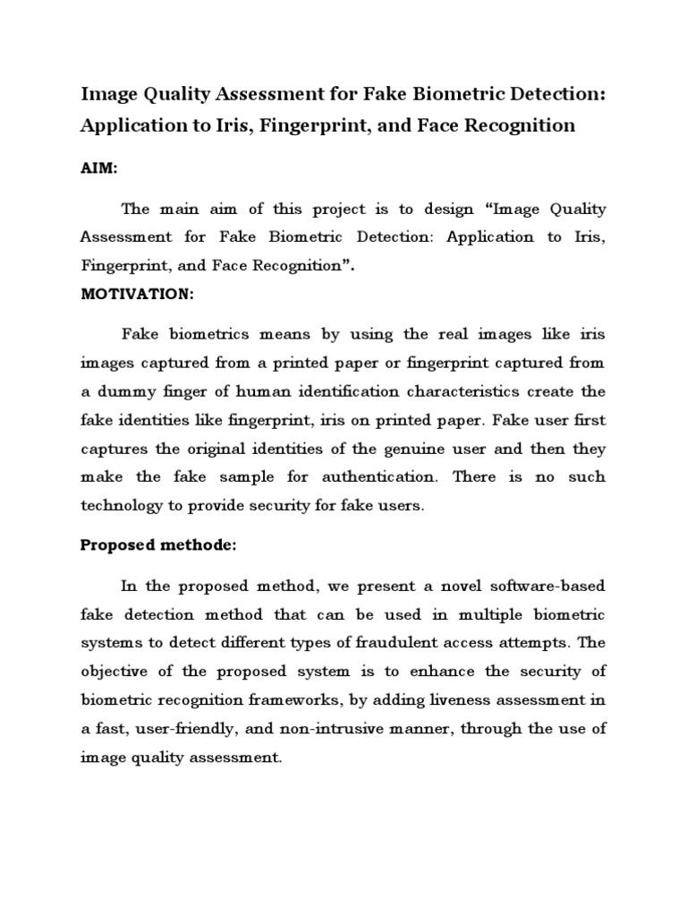 NE17-Image Quality Assessment For Fake Biometric Detection ...