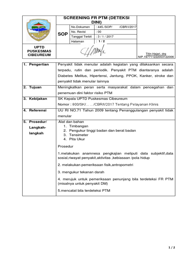Sop Skrining PTM | PDF | Sains & Matematika