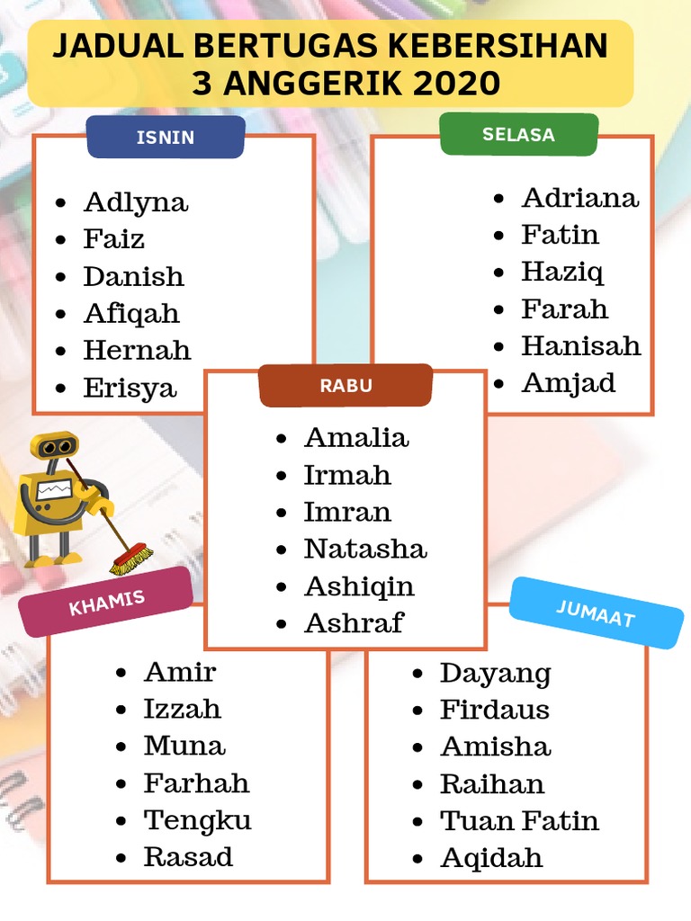 Contoh Jadual Bertugas