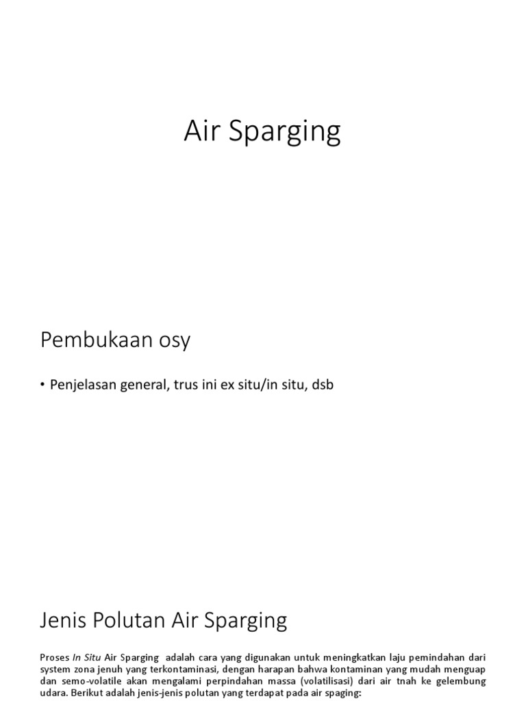 Proses dan Jenis Air Sparging | PDF
