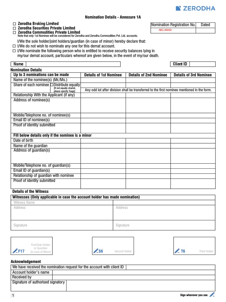 Nomination Form 1 | PDF | Identity Document | Government