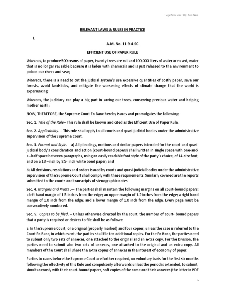 Efficient Use of Paper Rule Philippines | PDF | Notary Public | Witness