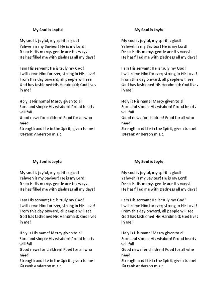 My Soul Is Joyful | PDF | Jesus | Systematic Theology