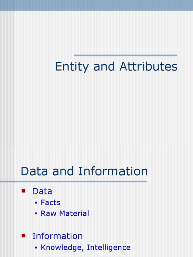 Entity and Attributes | PDF
