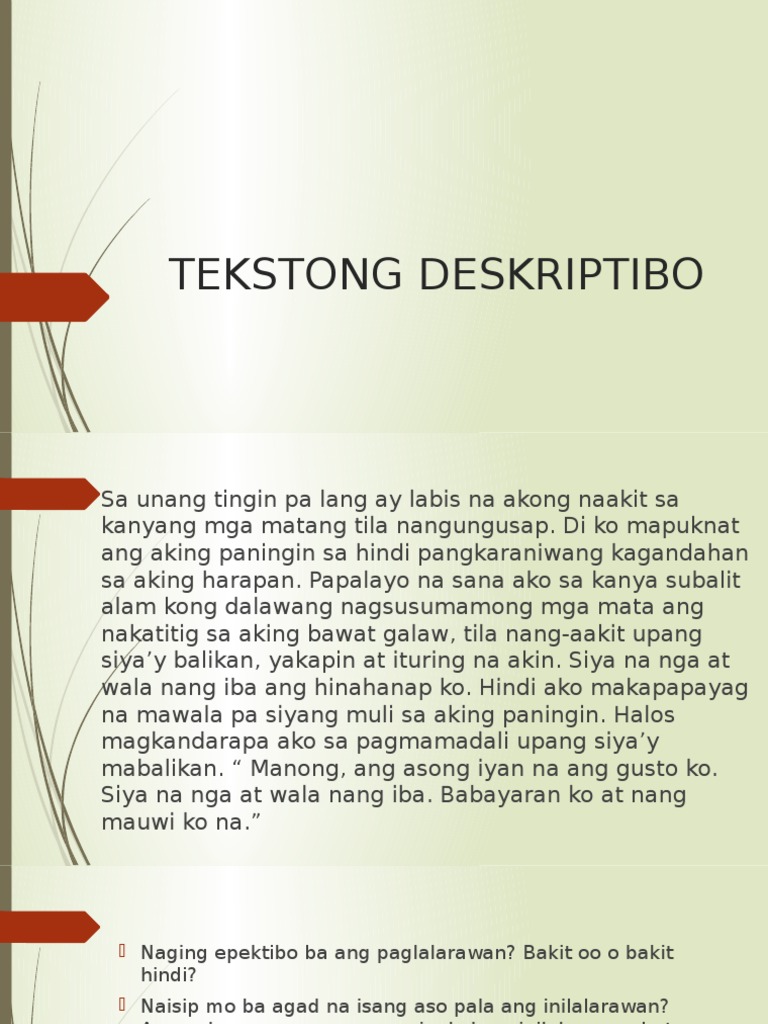 Tekstong Deskriptibo | PDF