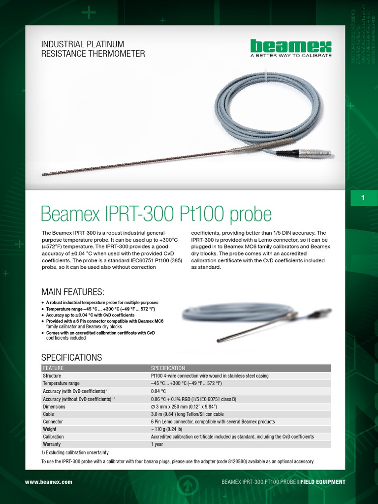Beamex IPRT Probe Brochure ENG | PDF | Electronics | Manufactured Goods