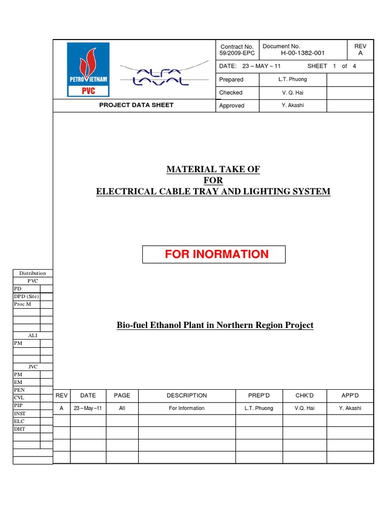 MTO For Electrical Cable Tray | PDF