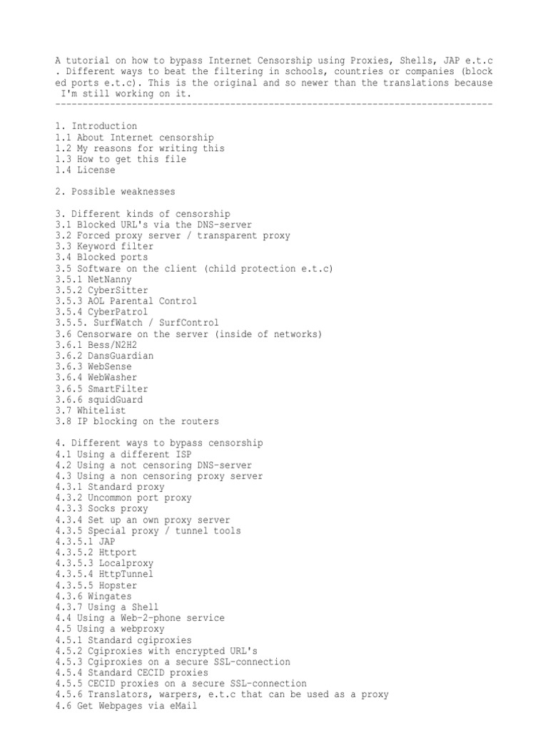 How To Bypass Internet Censorship | PDF | Proxy Server | Computer Security