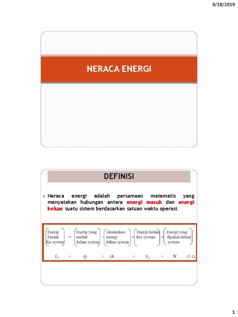 Neraca Energi | PDF
