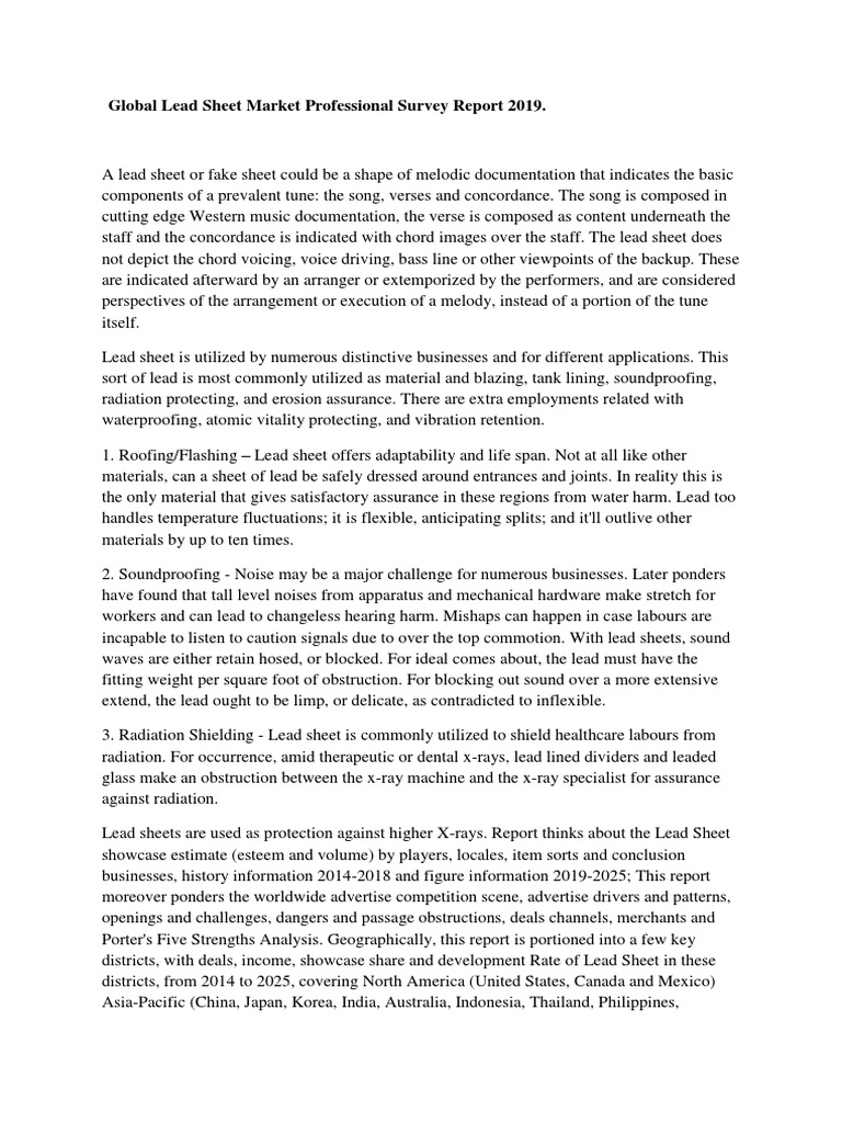 Lead Sheet | PDF | Lead Sheet | Lead