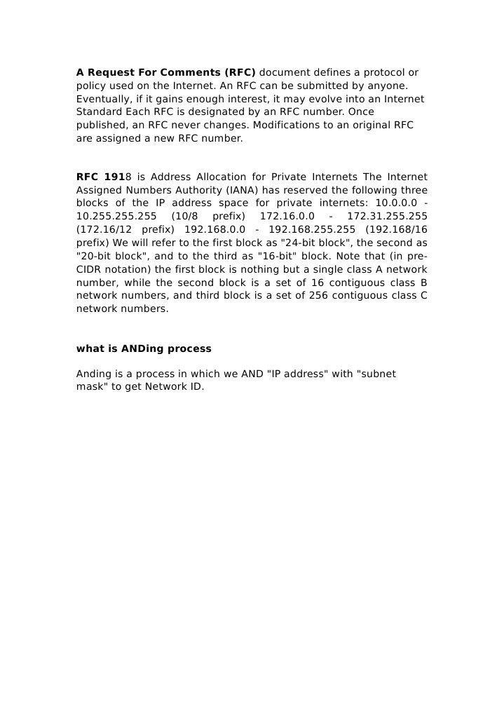 Understanding RFC 1918 and IP Addressing | PDF