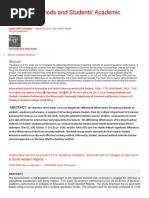 Astin, Alexander W. - Student Involvement | PDF | Curriculum | Learning