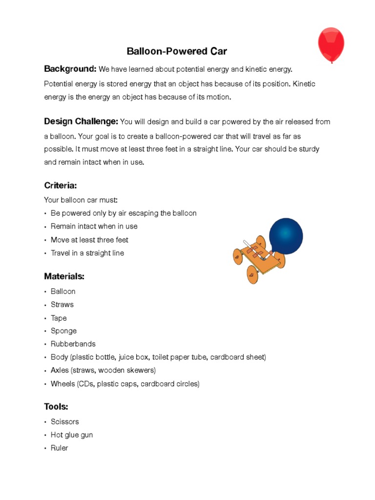 Balloon Car Design Brief | PDF