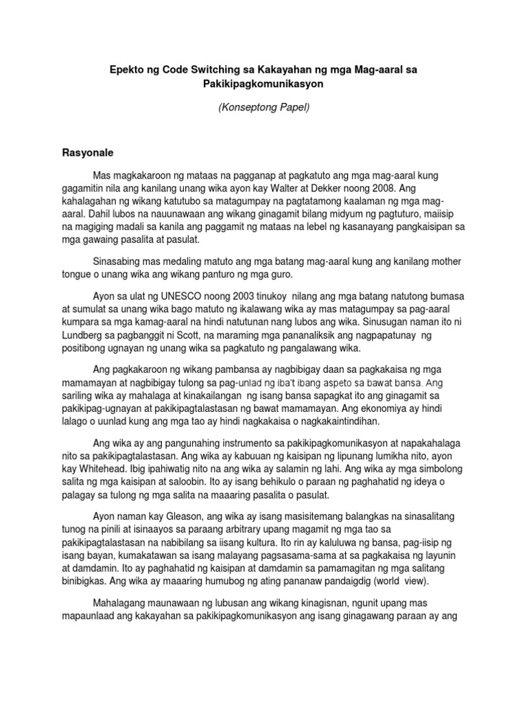 Epekto NG Code Switching Sa Kakayahan NG Mga Mag | PDF