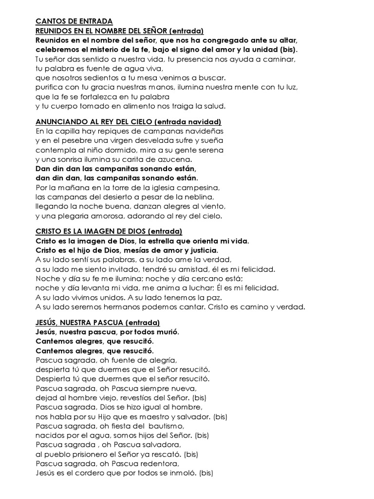 Cantos de Entrada | PDF | Cristo (título) | Pascua de Resurrección