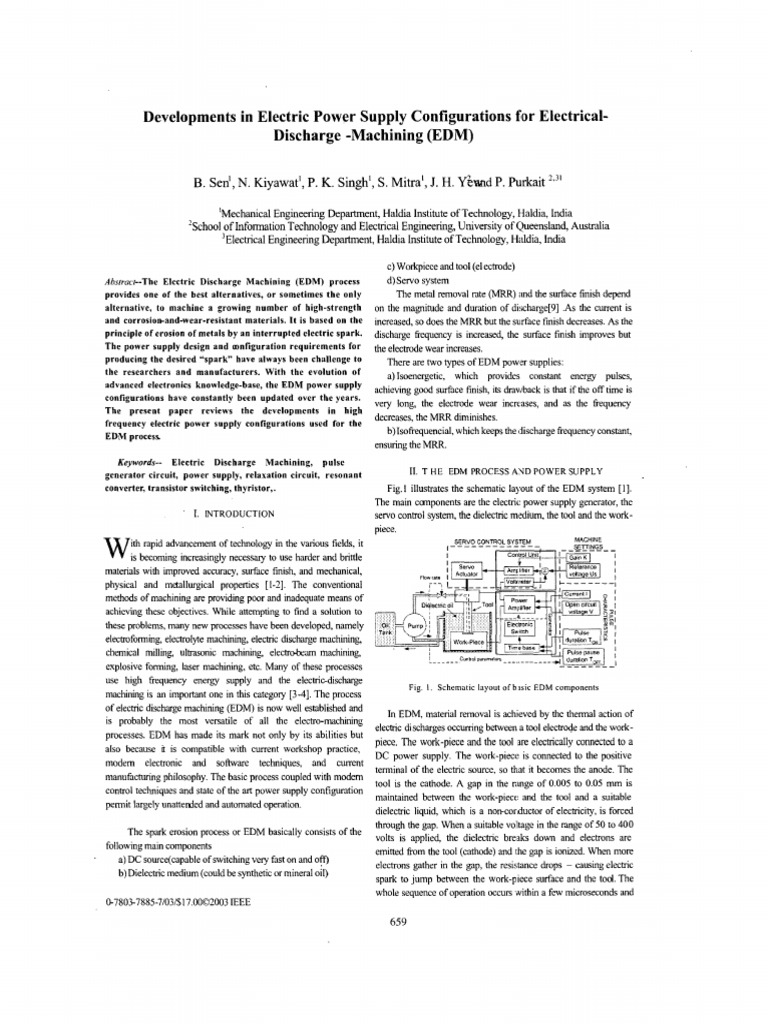 EDM Power Supply Configurations Review | PDF | Capacitor | Electrical ...