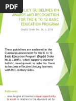 DepEd Order No. 36 S. 2016 - Policy Guidelines On Awards and ...