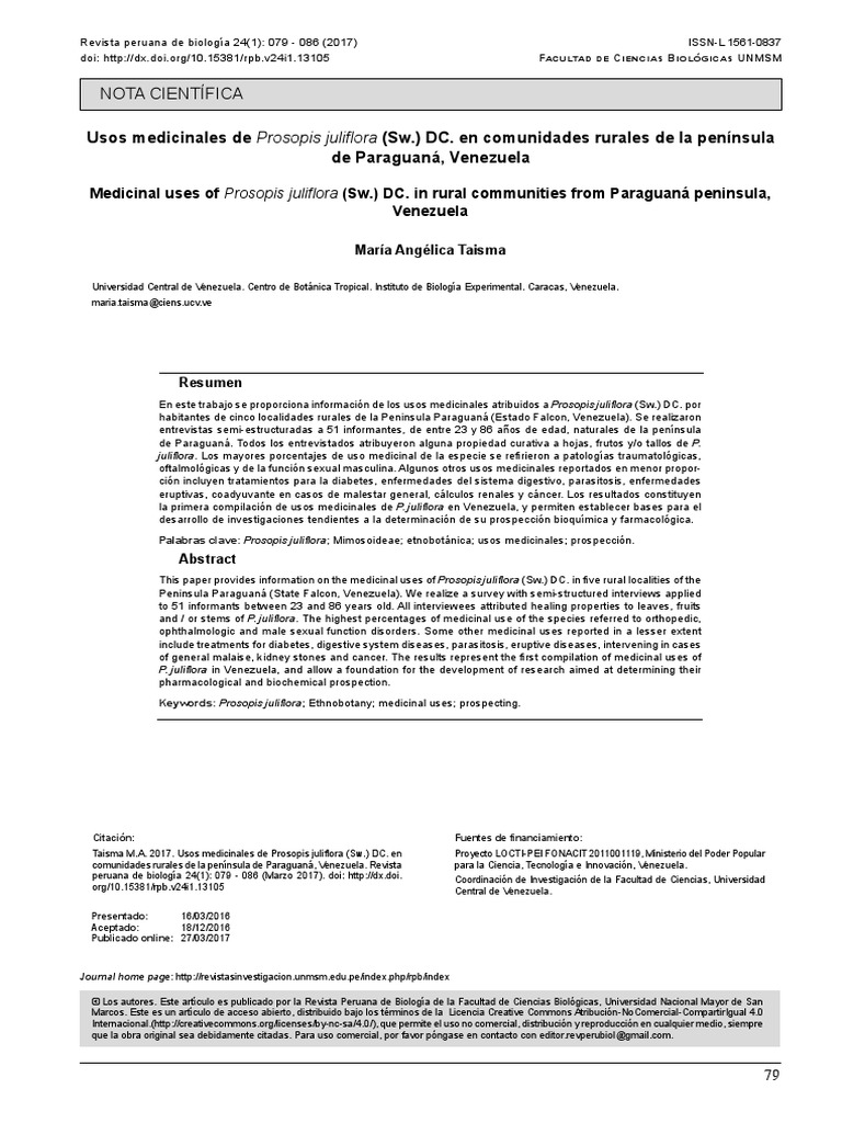 Uso Medicinal de La CUJI en Paraguaná PDF | PDF | Biología | Organismos