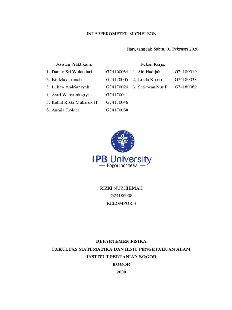 Laprak Eksper 4 Interferometer Michelson Revisi | PDF