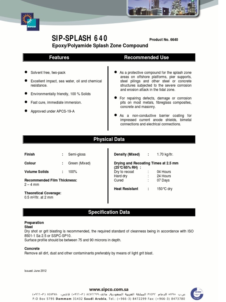 6640 SIP-SPLASH 640 June-12 | PDF | Corrosion | Applied And ...