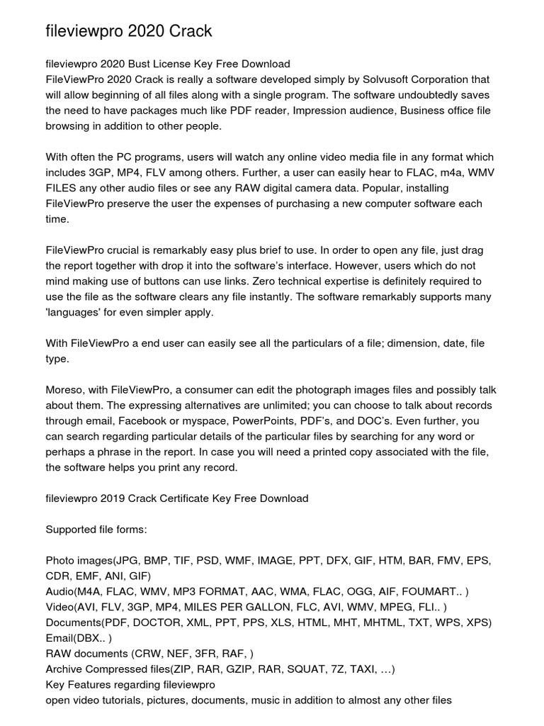 Fileviewpro 2020 Crack | PDF | Computer File | Software