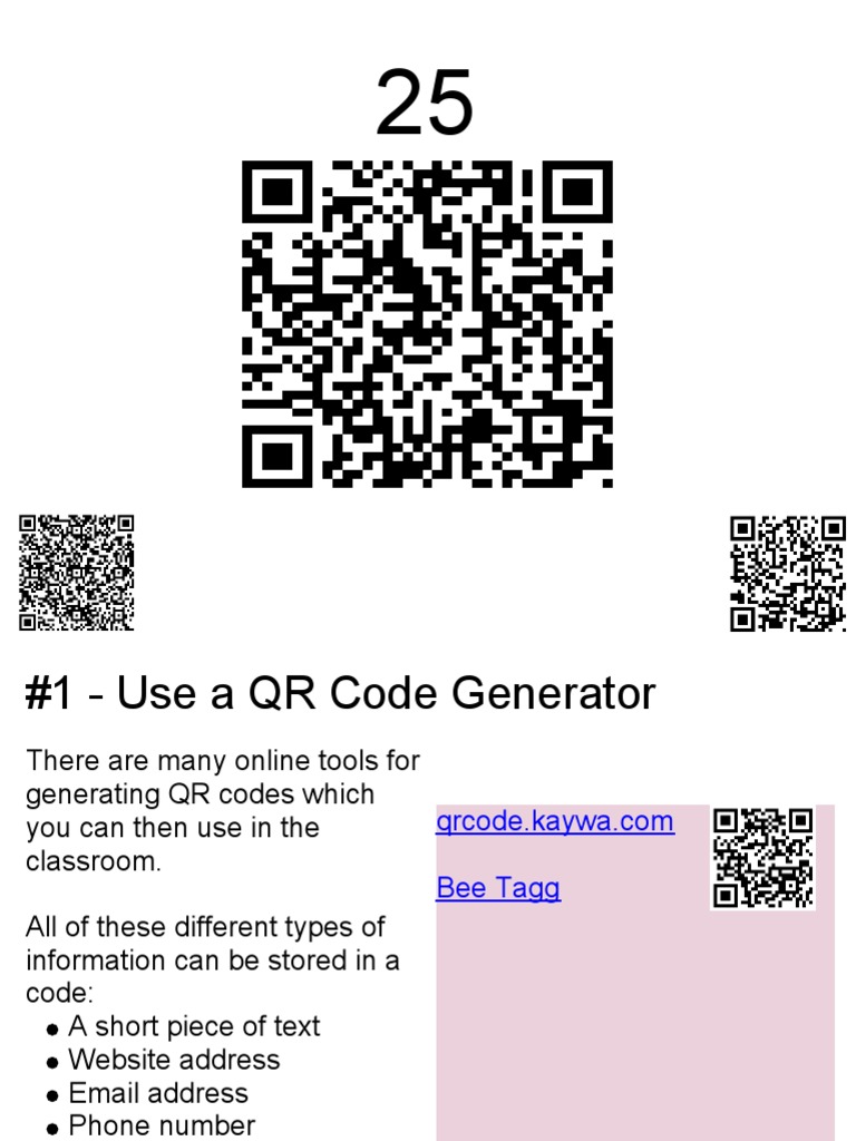 20 Interesting Ways To Use QR Codes in The Classroom | PDF | Qr Code ...