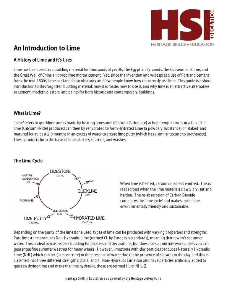 Lime PDF | PDF | Plaster | Cement