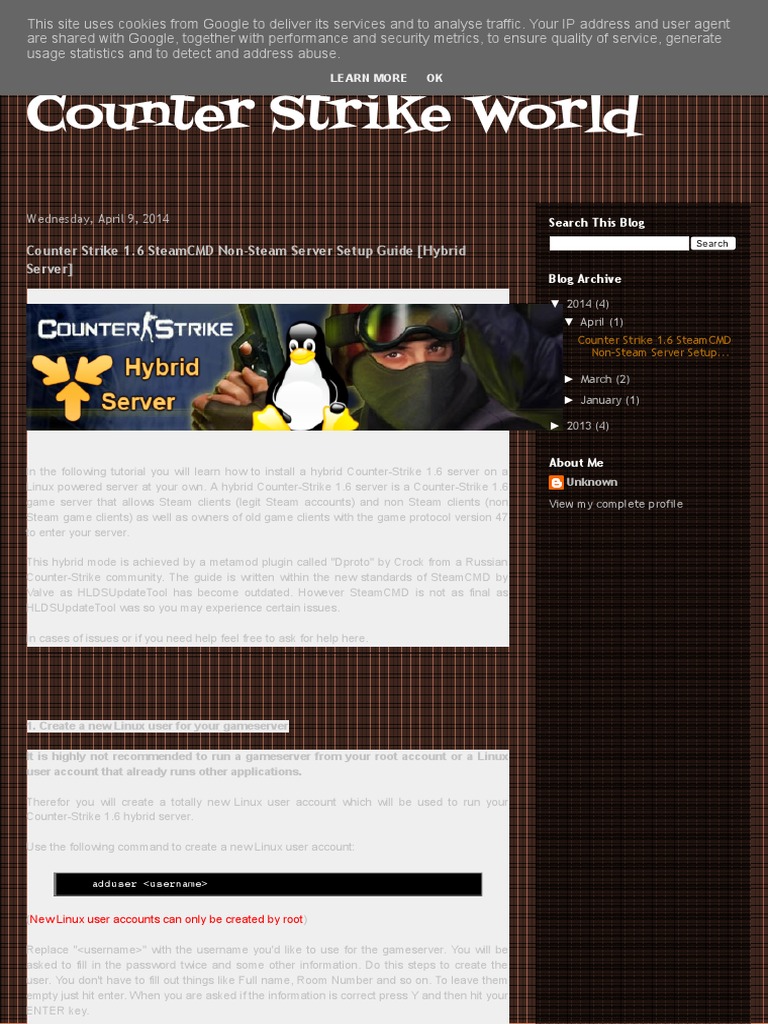 Counter Strike World - Counter Strike 1.6 SteamCMD Non-Steam Server ...
