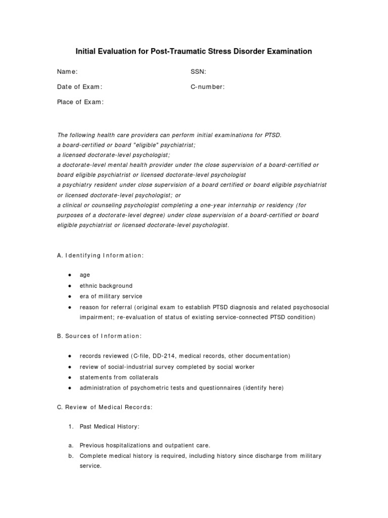 PTSD Test PDF | PDF | Posttraumatic Stress Disorder | Psychiatrist