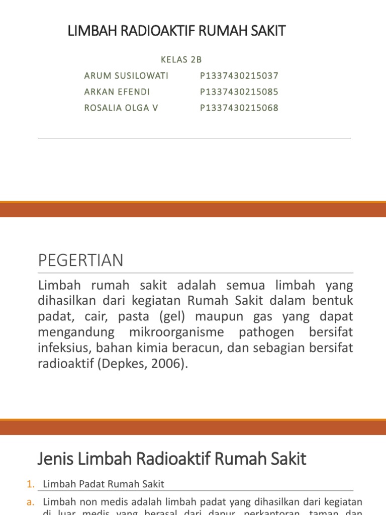 Limbah Radioaktif Rumah Sakit | PDF