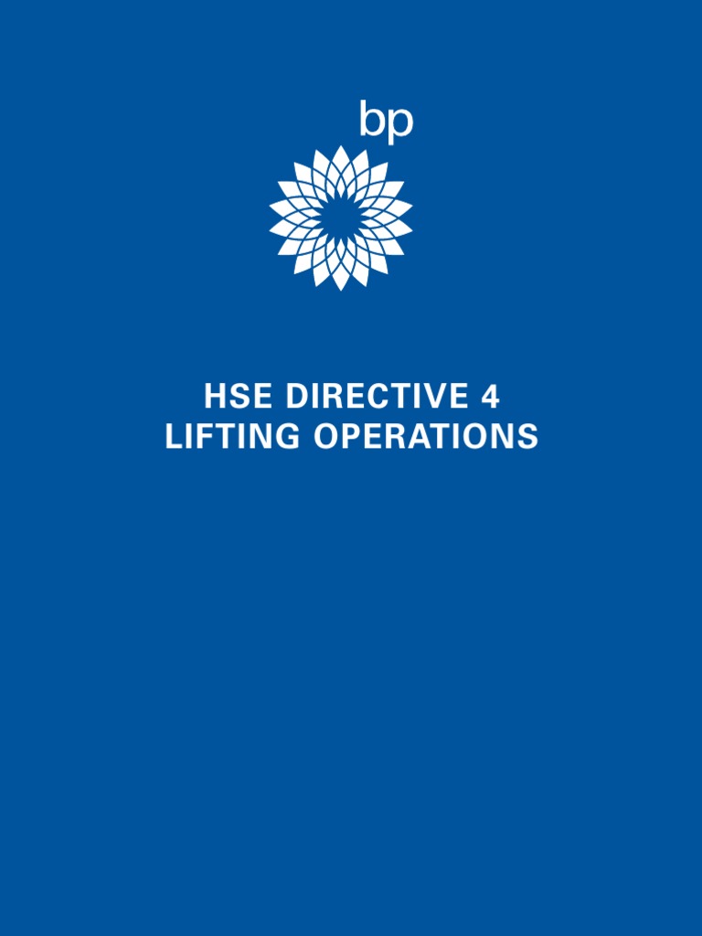 Hse Directive 4 Lifting Operations | PDF | Elevator | Crane (Machine)