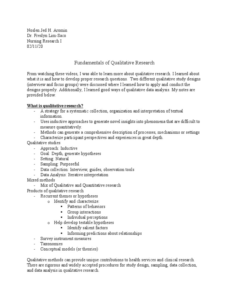 Fundamentals of Qualitative Research PDF | PDF | Qualitative Research ...