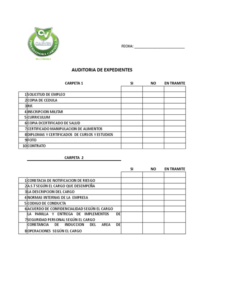 Auditoría de Expedientes Laborales | PDF