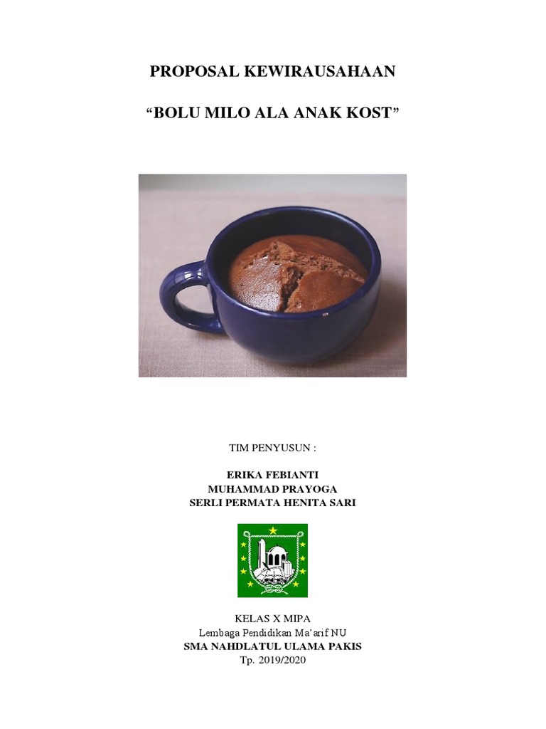 Proposal Bolu Milo Ala Anak Kost. | PDF | Karier & Perkembangan | Bisnis