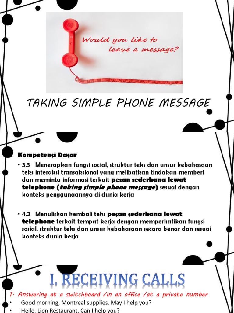 Taking Simple Phone Messages | PDF | Telephony | Manufactured Goods