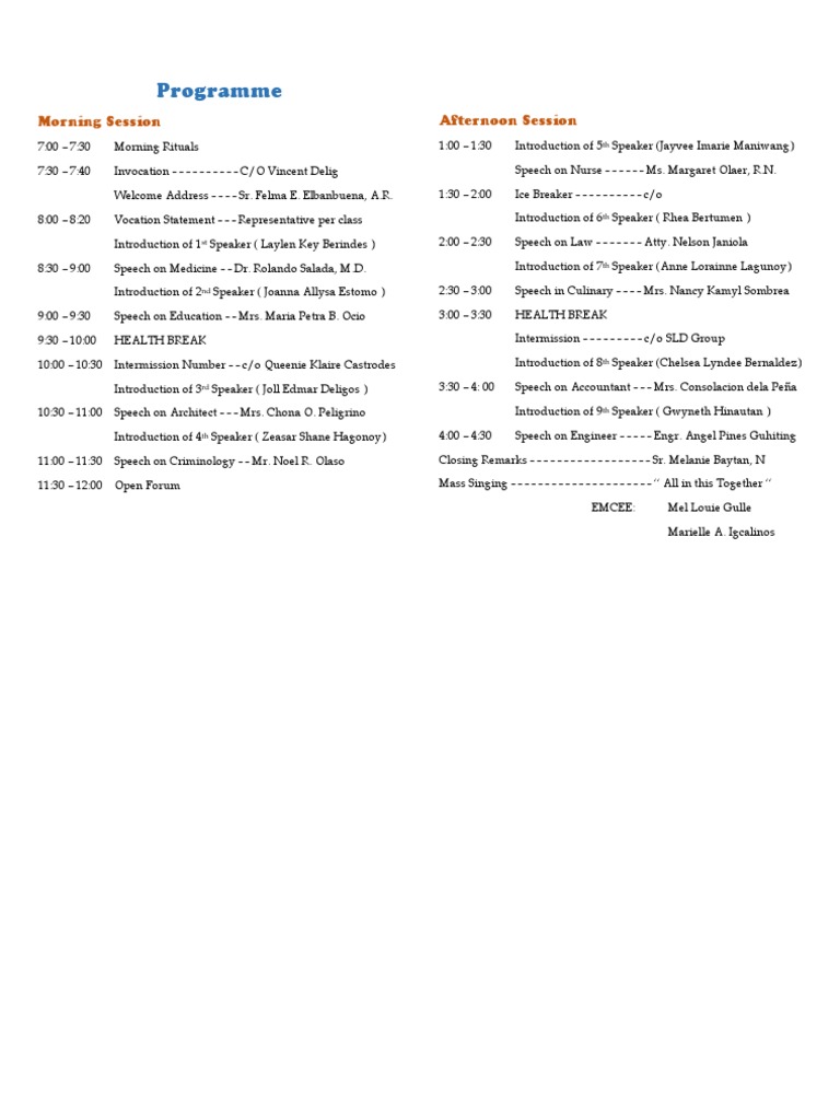 Career Day Program | PDF