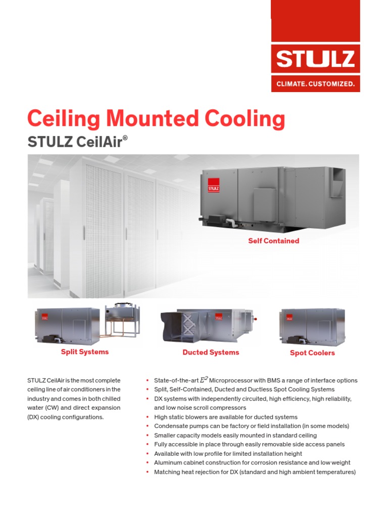 STULZ CeilAir Data Sheet | PDF | Air Conditioning | Electromechanical Engineering