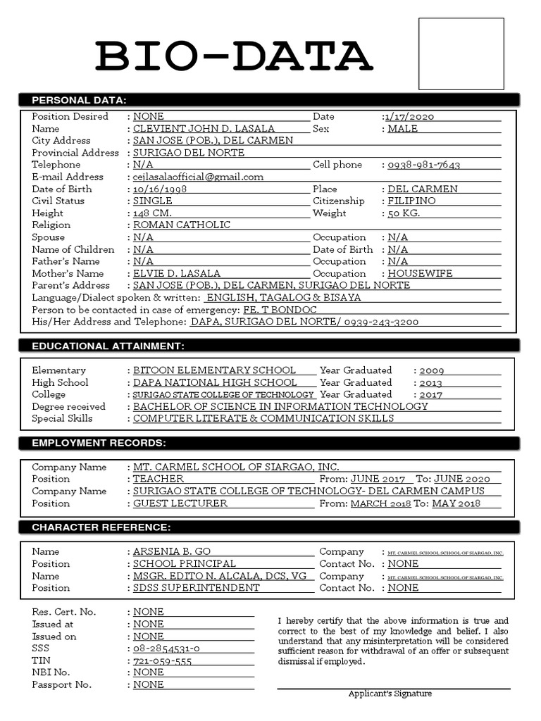 Bio Data | PDF | Semiotics | Communication