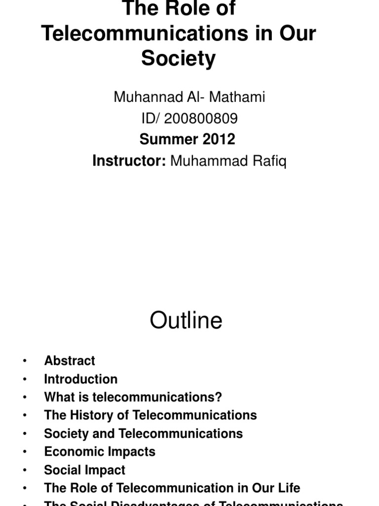 Importance of Telecommunications Today | PDF | Telecommunication ...