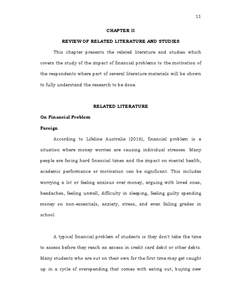 Chapter 2: The Impact of Financial Problems To The Motivation of ...