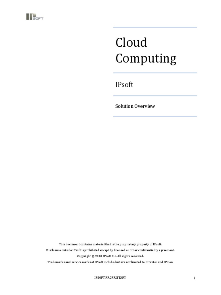 IPsoft Cloud 0 PDF | Download Free PDF | Cloud Computing | Virtualization