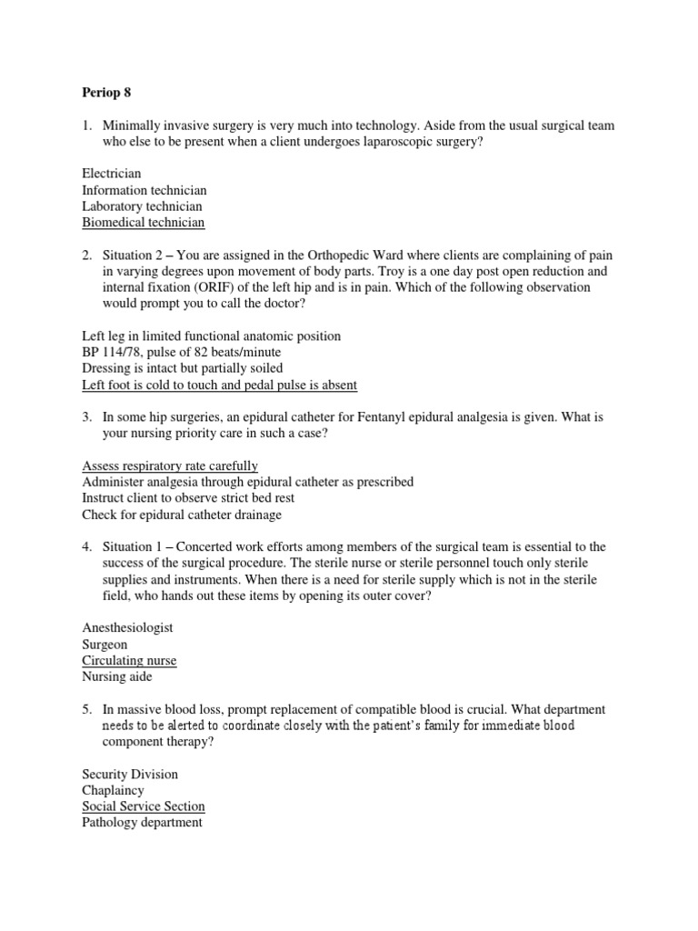 Periop 8 | PDF | Surgery | Anesthesia