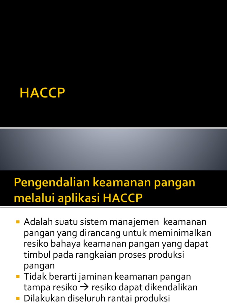 Aplikasi Sistem HACCP dalam Keamanan Pangan | PDF | Teknologi & Rekayasa