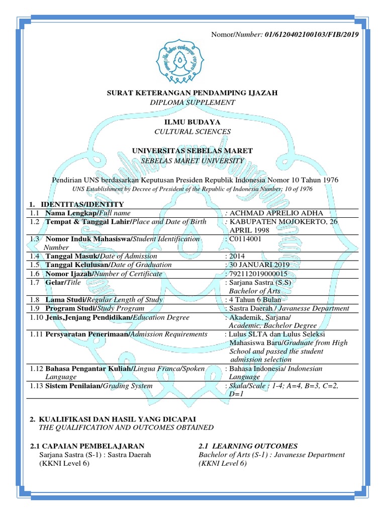 Template-SKPI-FIB - ACHMAD APRELIO ADHA - 2019 - Terbaru | PDF | Seni ...