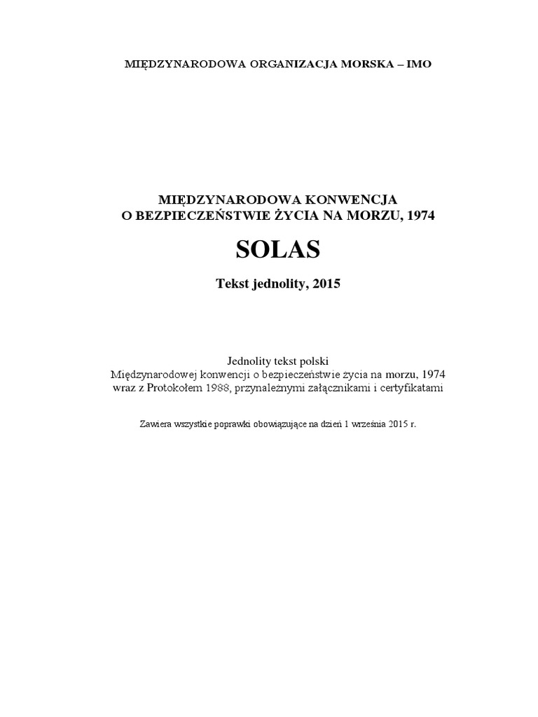 Solas Konwencja 2015 | PDF