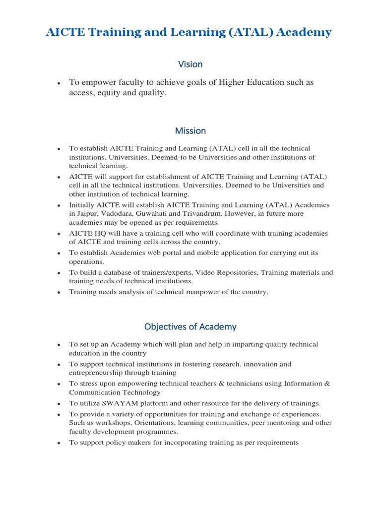 Atal Vision Mission PDF | PDF