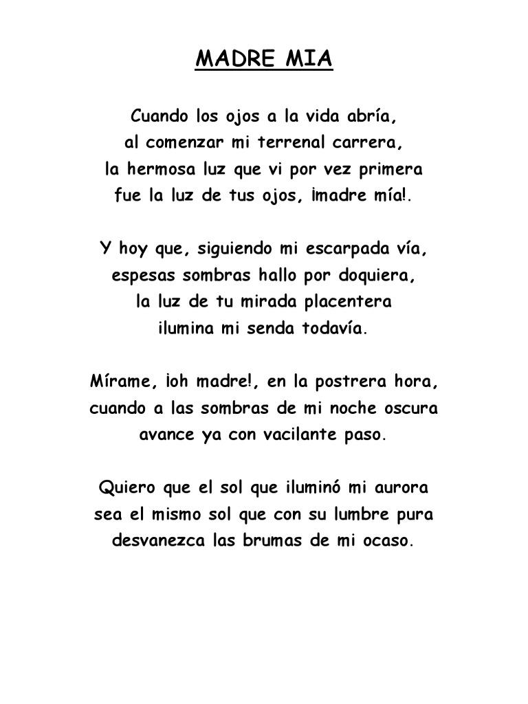 Poemas Mama Pdf Oración Amor